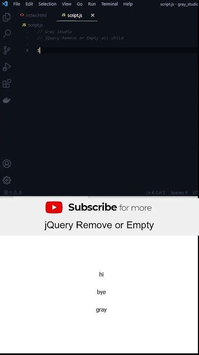 Jquery Remove Or Empty Jquery Javascript Shorts Youtube