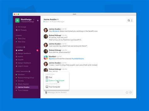 Slack Redesign Behance