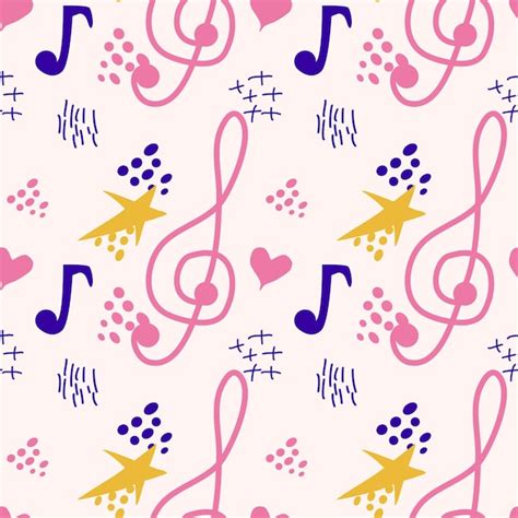 Premium Vector Abstract Music Notes Seamless Pattern Background Musical Melody Decoration