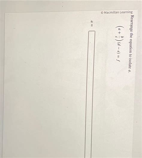 solved on rearrange the equation to isolate