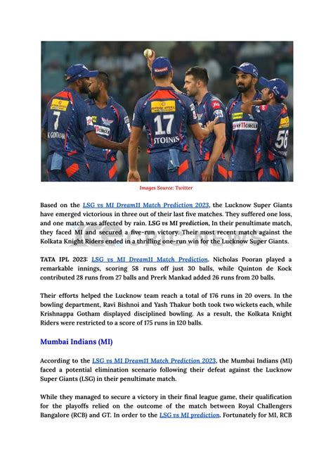 Ppt Lsg Vs Mi Dream11 Prediction Powerpoint Presentation Free