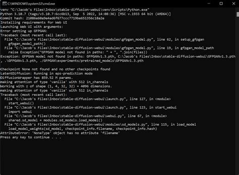 The Program Won T Setup Correctly Issue AUTOMATIC Stable Diffusion Webui GitHub