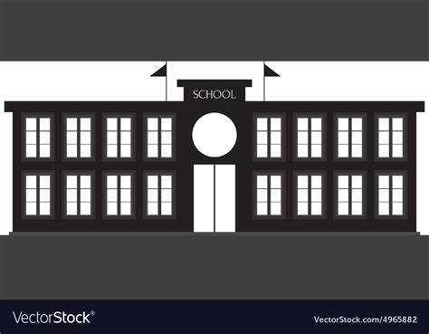 School Building Silhouette Black Silhouette High School Structure