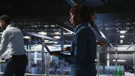 Data Scientist In Server Farm Reviewing Neural Network Code And Llm