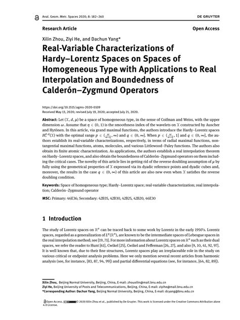 Pdf Real Variable Characterizations Of Hardylorentz Spaces On Spaces