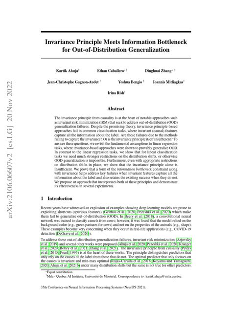 Invariance Principle Meets Information Bottleneck For Out Of