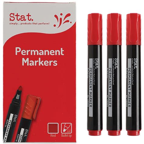 Markers And Highlighters Stat Permanent Marker Bullet 1 3mm Red