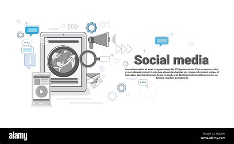 Social Media Network Internet Connection Communication Web Banner Stock Vector Image And Art Alamy