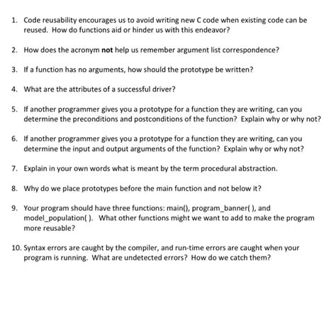 Solved 1 Code Reusability Encourages Us To Avoid Writing