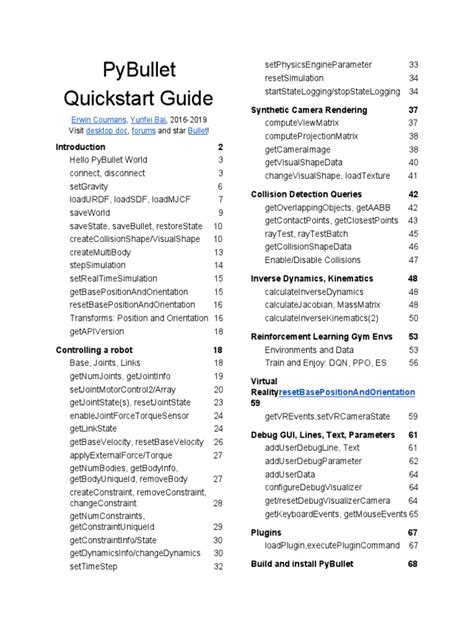 Pybullet Quickstart Guide Pdf Port Computer Networking Transmission Control Protocol