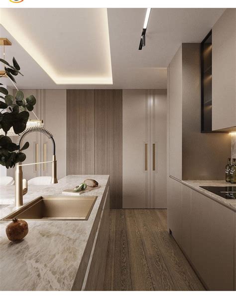 Modern Kitchen With Marble Countertops