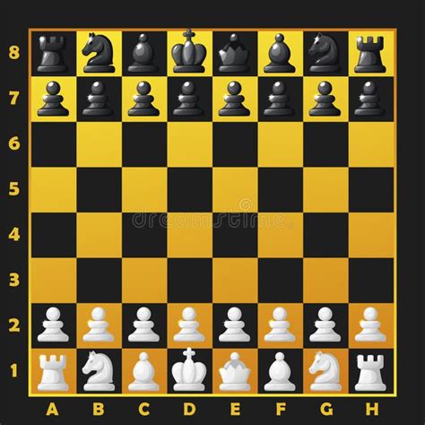 Golden Chess Board And Set Chess Figures For 2d Game Ui Stock Vector Illustration Of Game