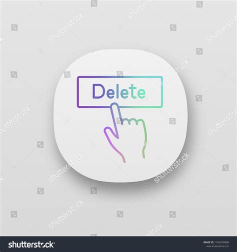 delete button click app icon del stock vector royalty free 1160249908