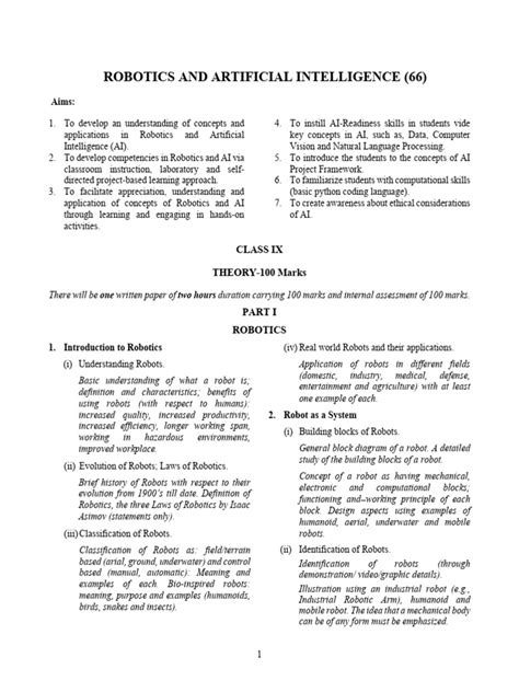 Icse Robotics Ai 26 Pdf Artificial Intelligence Intelligence Ai