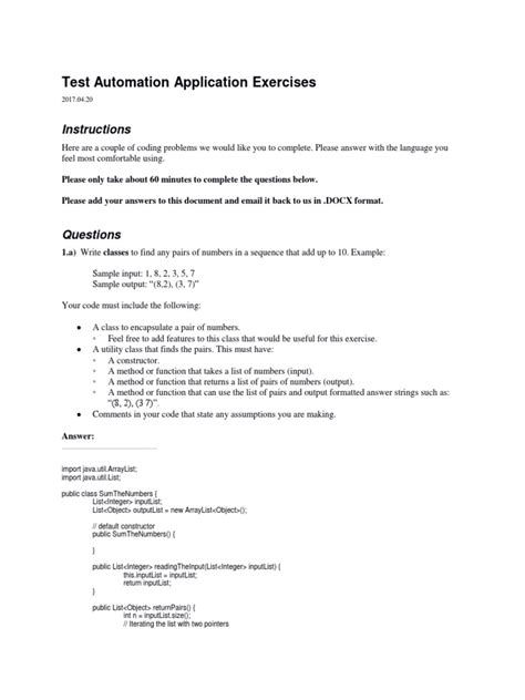 Test Automation Application Exercises 2017 Pdf String Computer