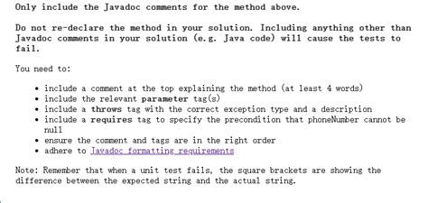 Solved Writing Javadoc With Throws And Requires In The