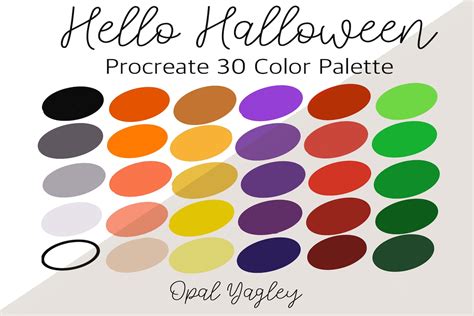 Hello Halloween Procreate Color Palette Graphic By Opal Yagley Creative Fabrica