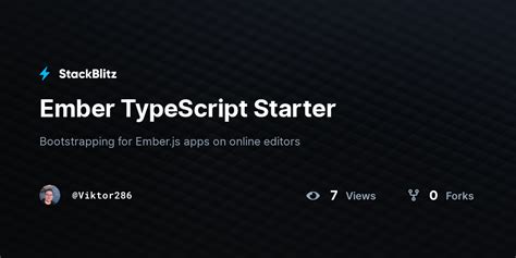 Ember TypeScript Starter StackBlitz