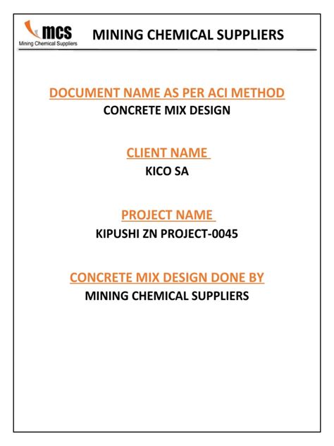 Concrete Mix Design C30 Aci Method Pdf Concrete Building