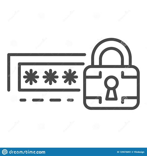 Lock Password Icon Outline Style Stock Vector Illustration Of Mobile Entry 129576891