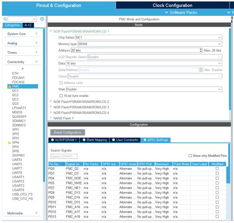 solved configuring external sram for stm32h743 using cube