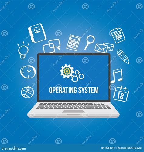 Os Operating System Software Computer Laptop Screen Gear Icon Stock Vector Illustration Of