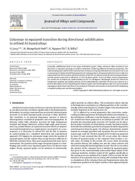 Pdf Columnar To Equiaxed Transition During Directional Solidification