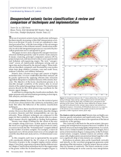 Pdf The Use Of Automatic Seismic Facies Classification Techniques