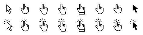 pointer cursor Ñomputer mouse icon clicking cursor pointing hand clicks