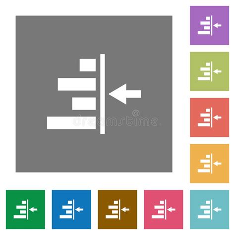 Increase Right Indentation Of Content Square Flat Icons Stock Vector Illustration Of Right