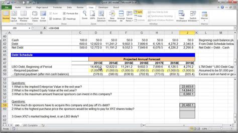 Simple Lbo Model Template Financial Modeling Quick Lesson Simple Lbo Model 3 Of 3 Williamson Ga Us