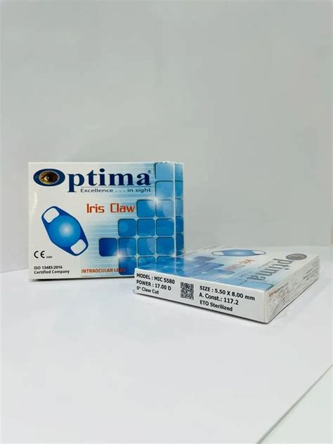 Acrylic And Silicon 5 50x8 00mm Iris Claw Intraocular Lens Optima For Eye Diseases At ₹ 400 Piece