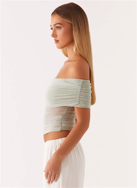 Nelly Off Shoulder Top Pistachio Peppermayo Us