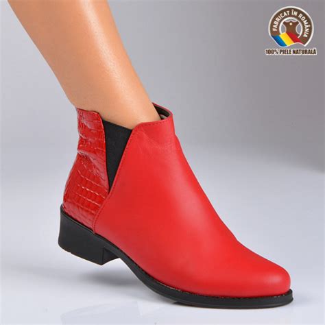 Botine Piele Naturala Mirela Rosii Need 4 Shoes