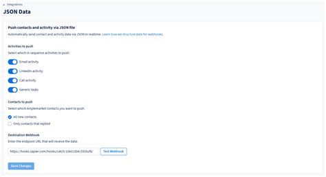 Outbound Json Push Amplemarket Api
