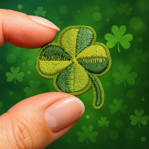 4 Leaf Clover Patch Reinforcement Embroidered Iron On Badge Etsy