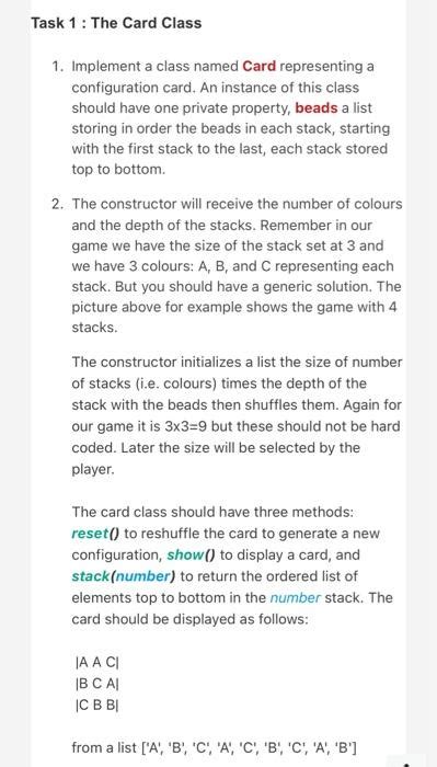 Solved Task 1 The Card Class 1 Implement A Class Named