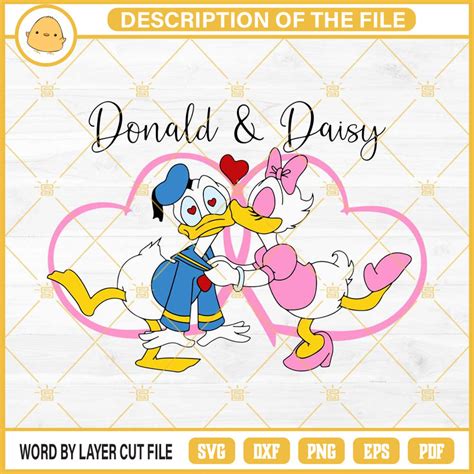 Donald And Daisy Kiss Svg Donald Duck Valentines Svg Png Ep Inspire