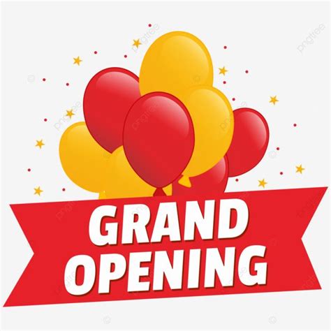 Grand Opening Red Ribbon And Balloon Vector Design Grand Opening