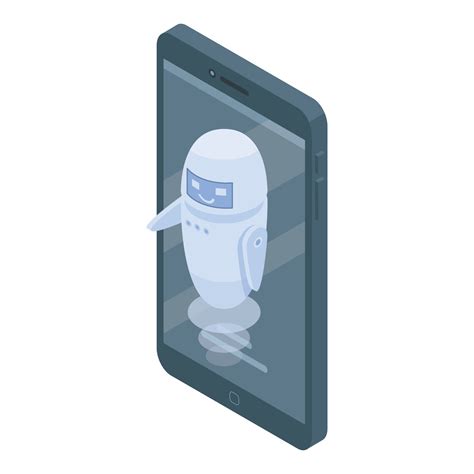 Smartphone Modern Chatbot Icon Isometric Style 15384431 Vector Art At
