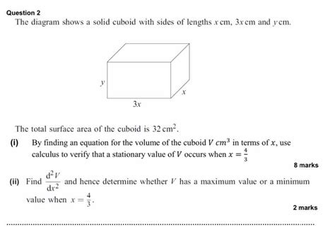 Solved Question 2 The Diagram Shows A Solid Cuboid With Sides Of