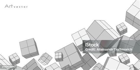 큐브와 선에서 추상적 인 흰색 배경 미래 지향적 인 기술 개념 벡터 일러스트 레이 션 0명에 대한 스톡 벡터 아트 및 기타 이미지 0명 건설 산업 건축 Istock