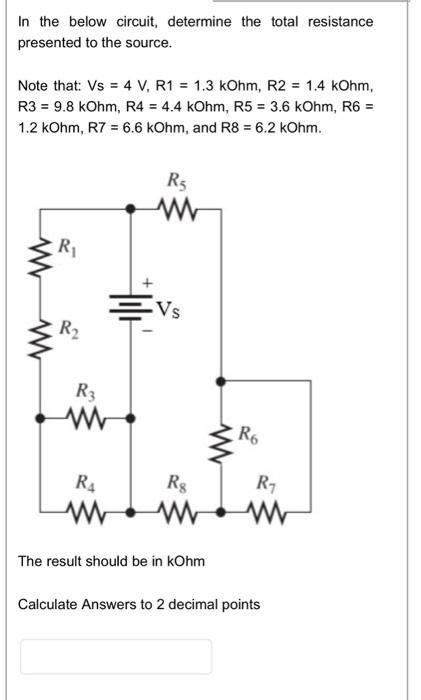 Solved In The Below Circuit Determine The Total Resistance Chegg