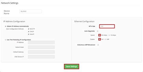 Ethernet Configuration Avtech