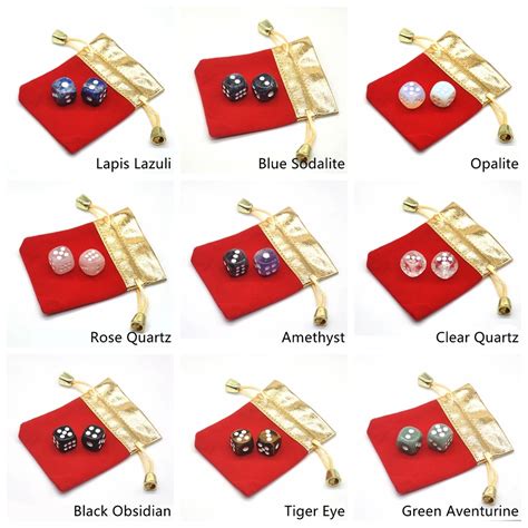 D6 주사위 1 쌍 천연 크리스탈 치유 자수정 로즈 쿼츠 재스퍼 원석 독특한 6 양면 손으로 조각 한 돌 파우치돌 Aliexpress