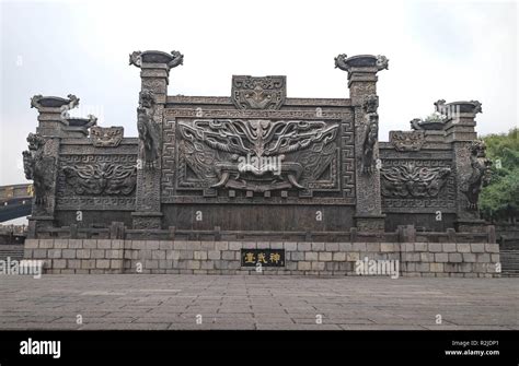 Chibi Hubei China Oct 25 2018 The Ancient Battle Field Of The Red Cliff Chibi Stone