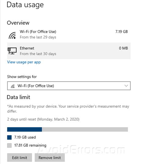 How To Set Data Limit On Wifi Network In Windows AvoidErrors