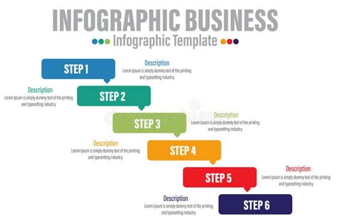 Infographic Design Template With Numbers Six 6 Steps Six 6 Option For Presentation Infographic