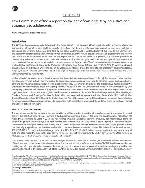 PDF Law Commission Of India Report On The Age Of Consent Denying Justice And Autonomy To