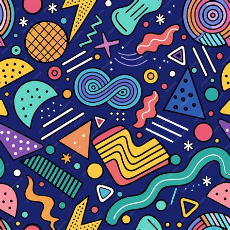 Abstract Geometric Pattern With Colorful Shapes Lines Premium Ai Generated Vector